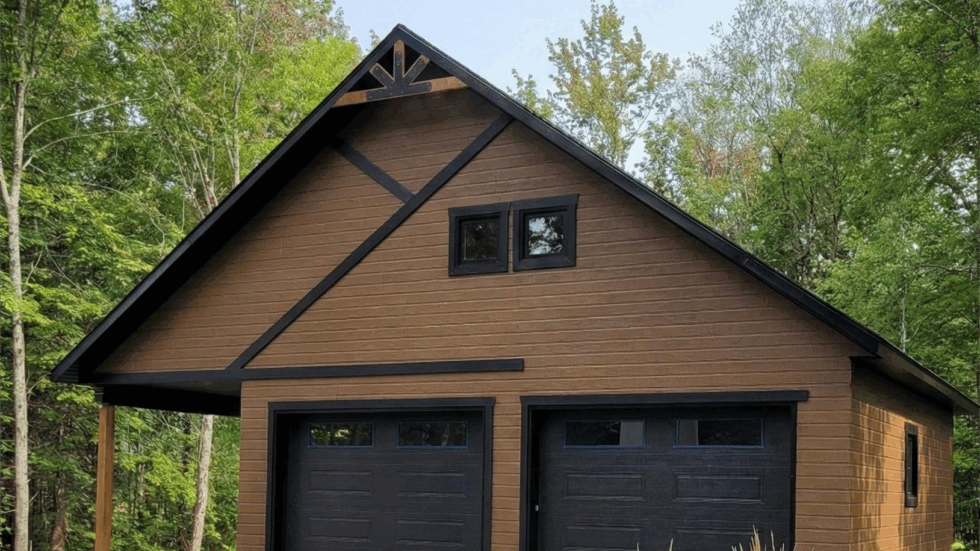 Garage détaché modèle Iberville 26' x 28' avec annexe de 224 Pi. Ca ...